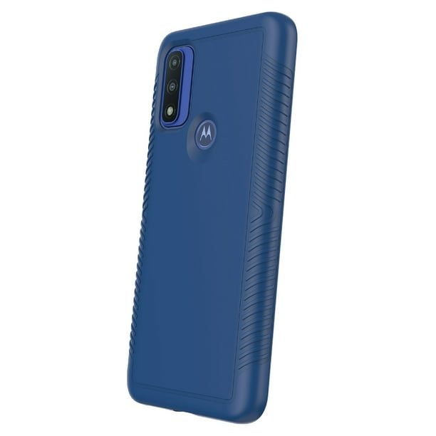 onn. Protective Grip Phone Case for moto g PURE - Blue - Walmart ...