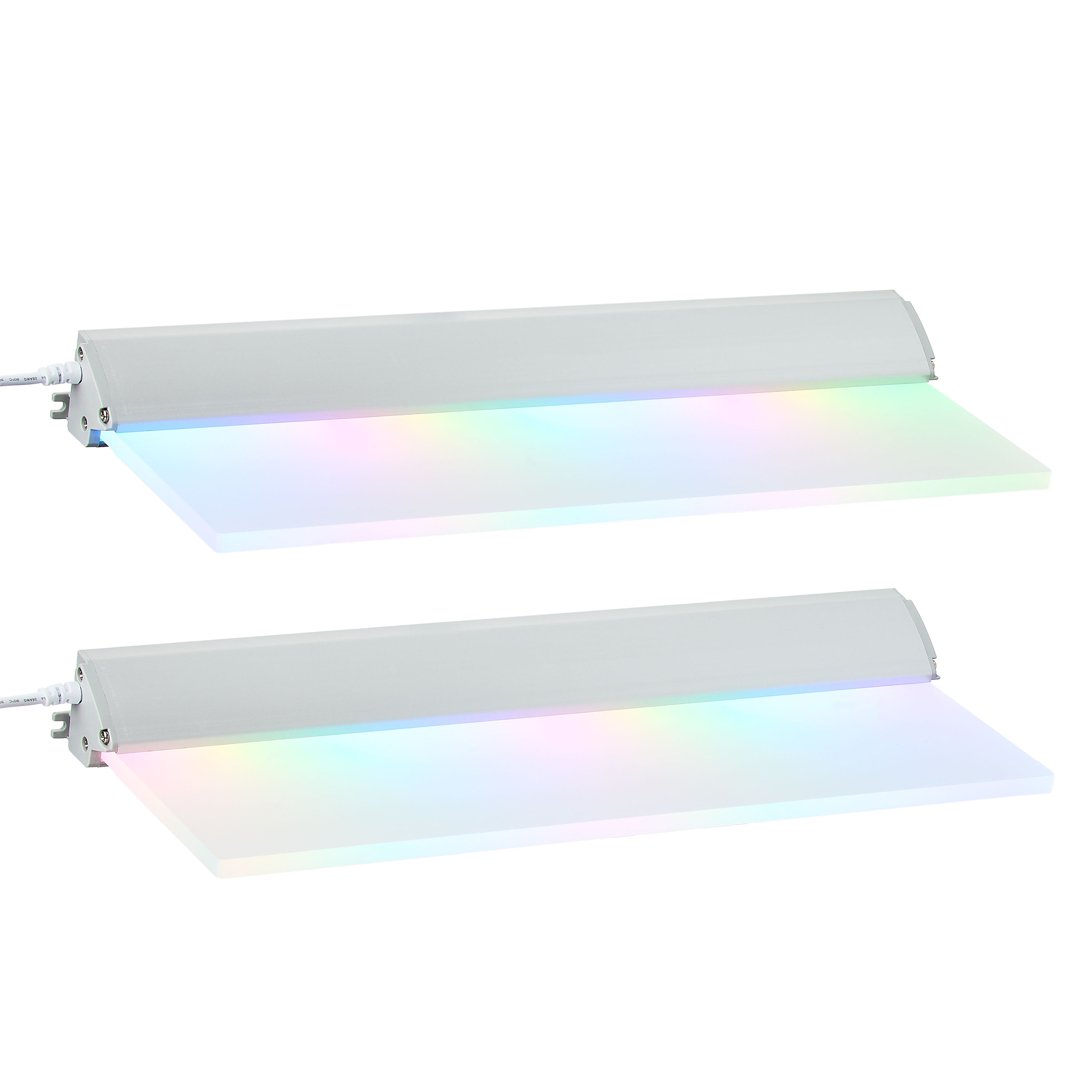 Onn+ RGBIC LED Floating Shelves 2 Pack with Remote Control, Acrylic, 28 ...