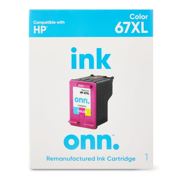 onn. Remanufactured 67XL HP High Yield Ink Cartridge, Tri-Color ...