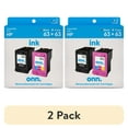 Remanufactured ONN HP 63 Black & Tri-Color Inkjet Cartridges 2-Pack ...
