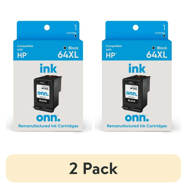 (2 pack) onn. HP 64XL Black Ink Cartridge - Walmart.com