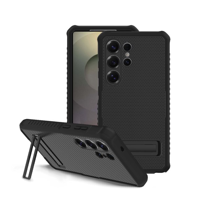 onn Rugged Phone Case with Built-In Kickstand for Samsung Galaxy S25 ...
