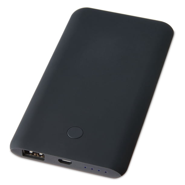 onn. Slim Portable Battery, 1x Charge, 5000 mAh, Black - Walmart ...