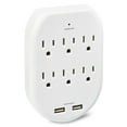 Onn+ Surge Protector Wall Tap with 6 AC Outlets and 2 USB Ports, 125V ...