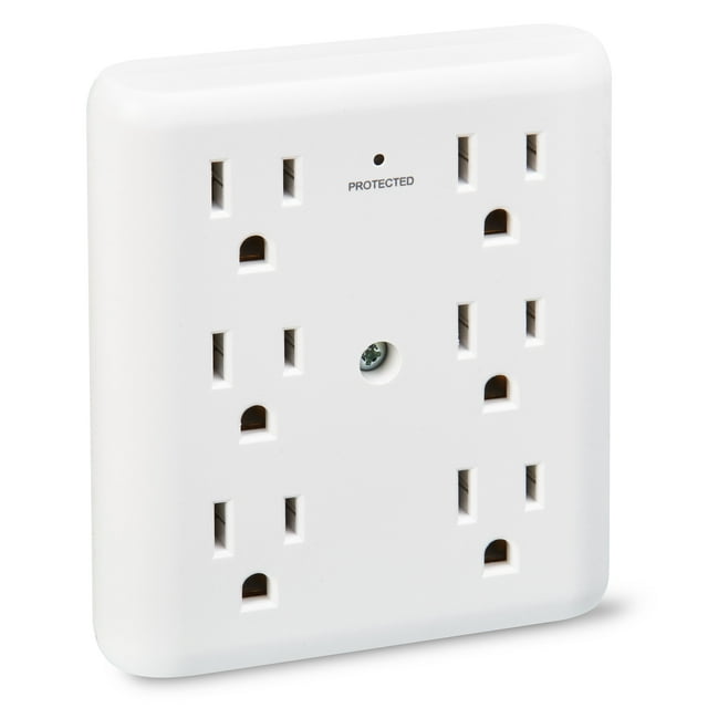 onn. Surge Protector Wall Tap with 6 AC Outlets - Walmart.com