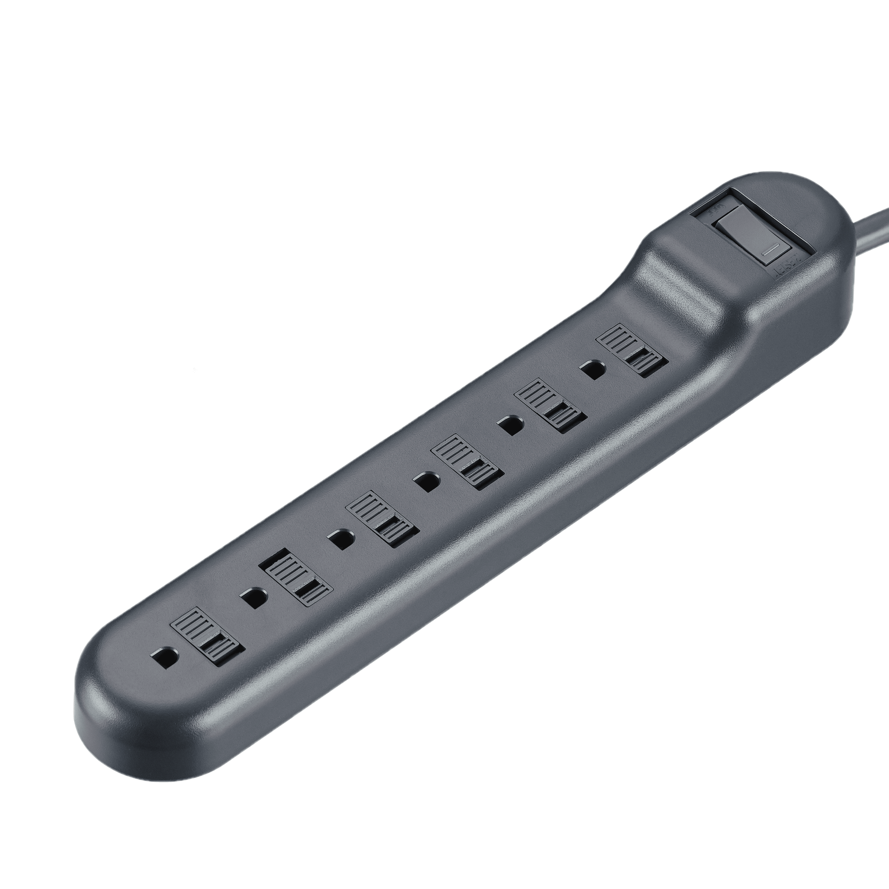 Brandclub - onn. Surge Protector with 6 AC Outlets, 2.5ft Power Cord