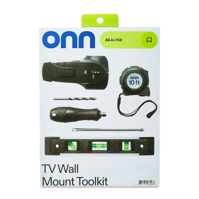Onn TV Wall Mount Installation Toolkit with Battery Operated Electronic ...