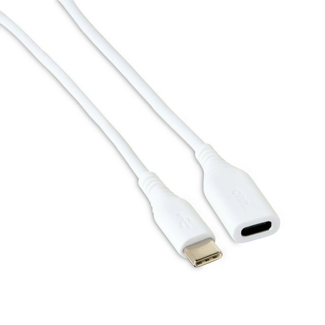 onn. USB-C Extension Cable, White, 6' - Walmart.com