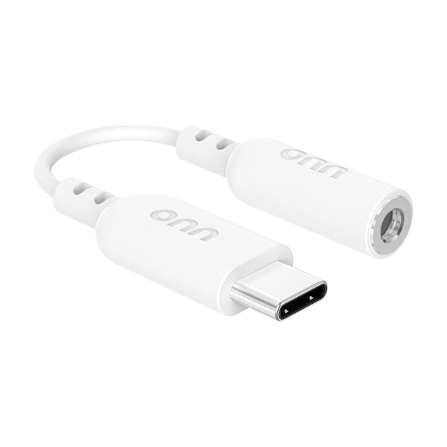 onn USB-C to 3.5 mm AUX Adapter, White - Compatible with iPhone 16 ...