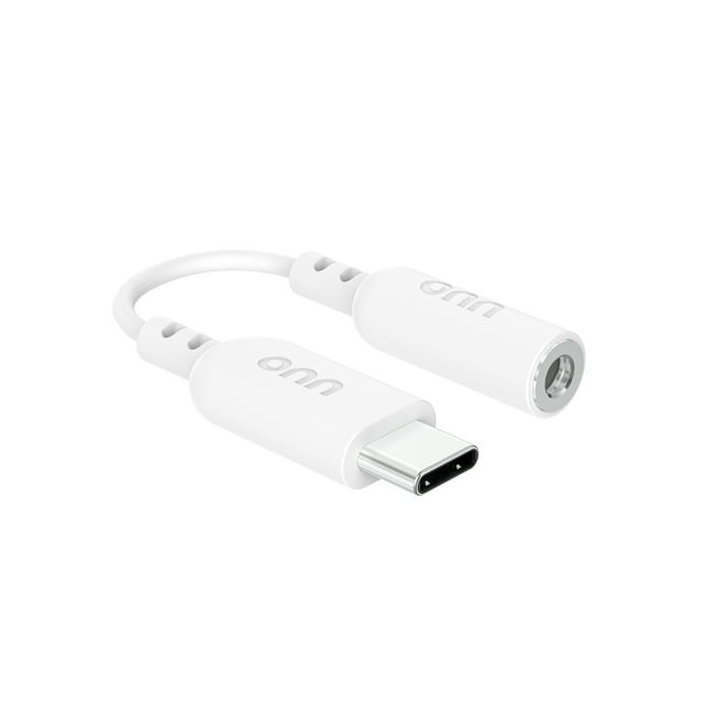 onn USB-C to 3.5 mm AUX Adapter, MFI Certified, White - Compatible with ...