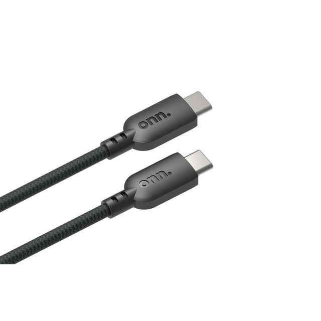 onn. USB-C to USB-C Cable 240W, USB-C Type C Black Fast Charging Cord ...