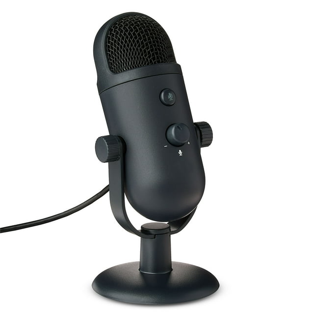 onn USB Dual-Pattern Microphone w/Volume/Mute controls and 3.5mm ...