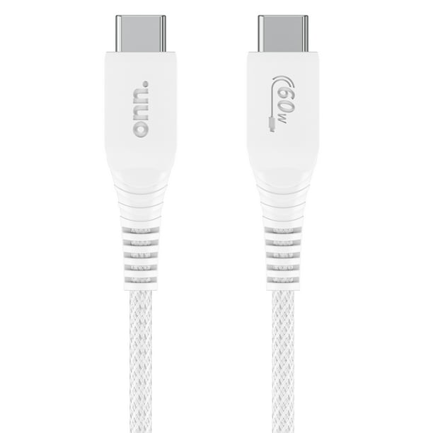 onn. USB2.0 Type C to C Fast Charging and Data Cable for iPhone 15 ...