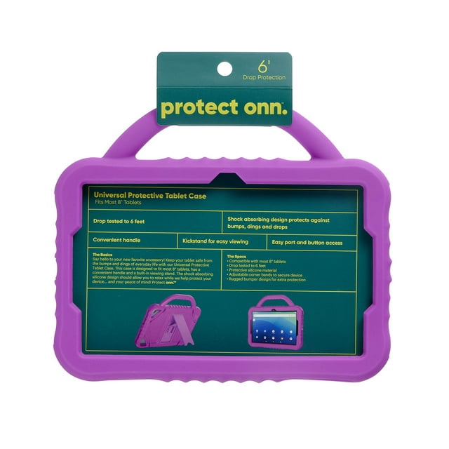 onn. Universal Protective Tablet Case for Most 8" Tablets - Purple ...