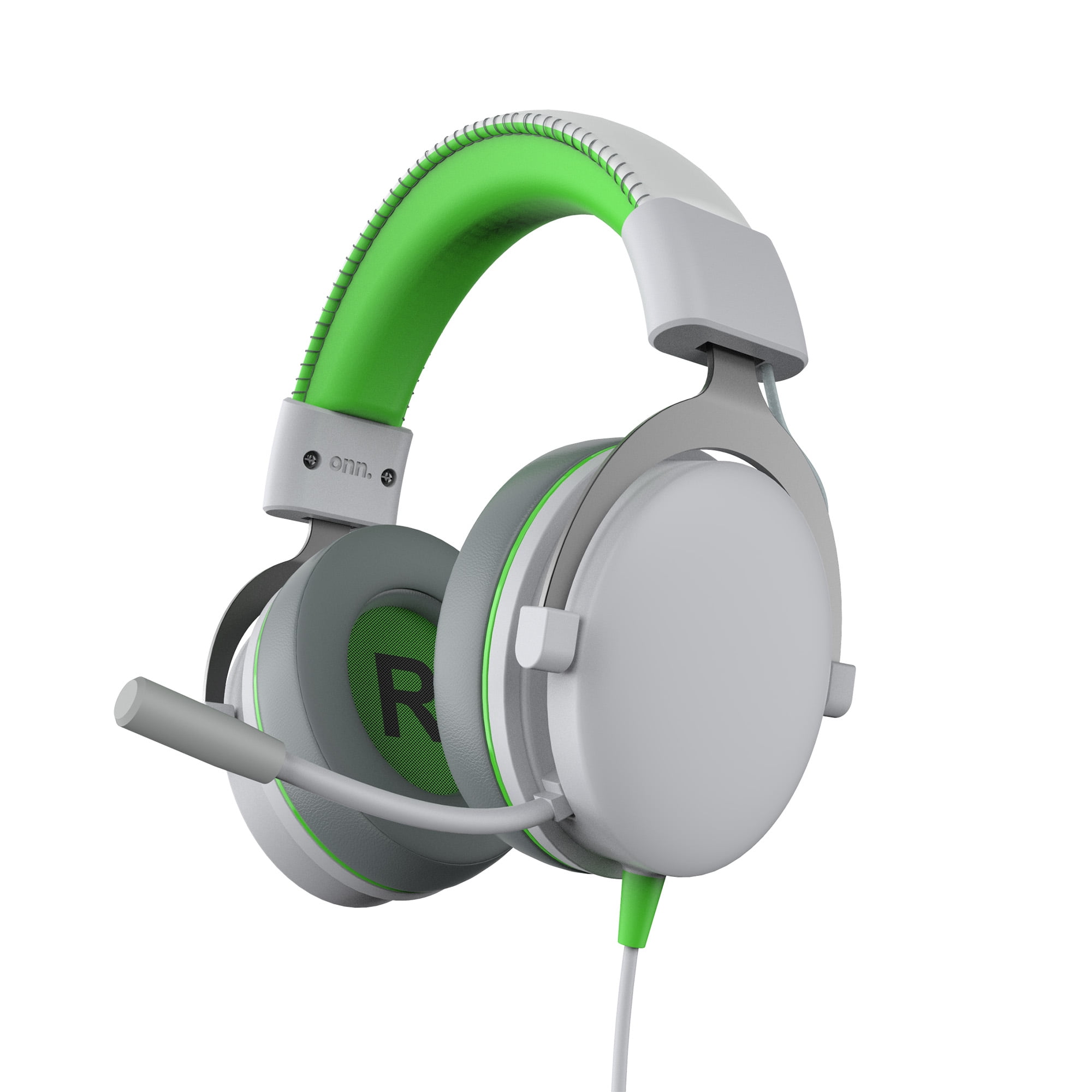 onn. Video Gaming Headset for Xbox Video Games, Gray and Green ...