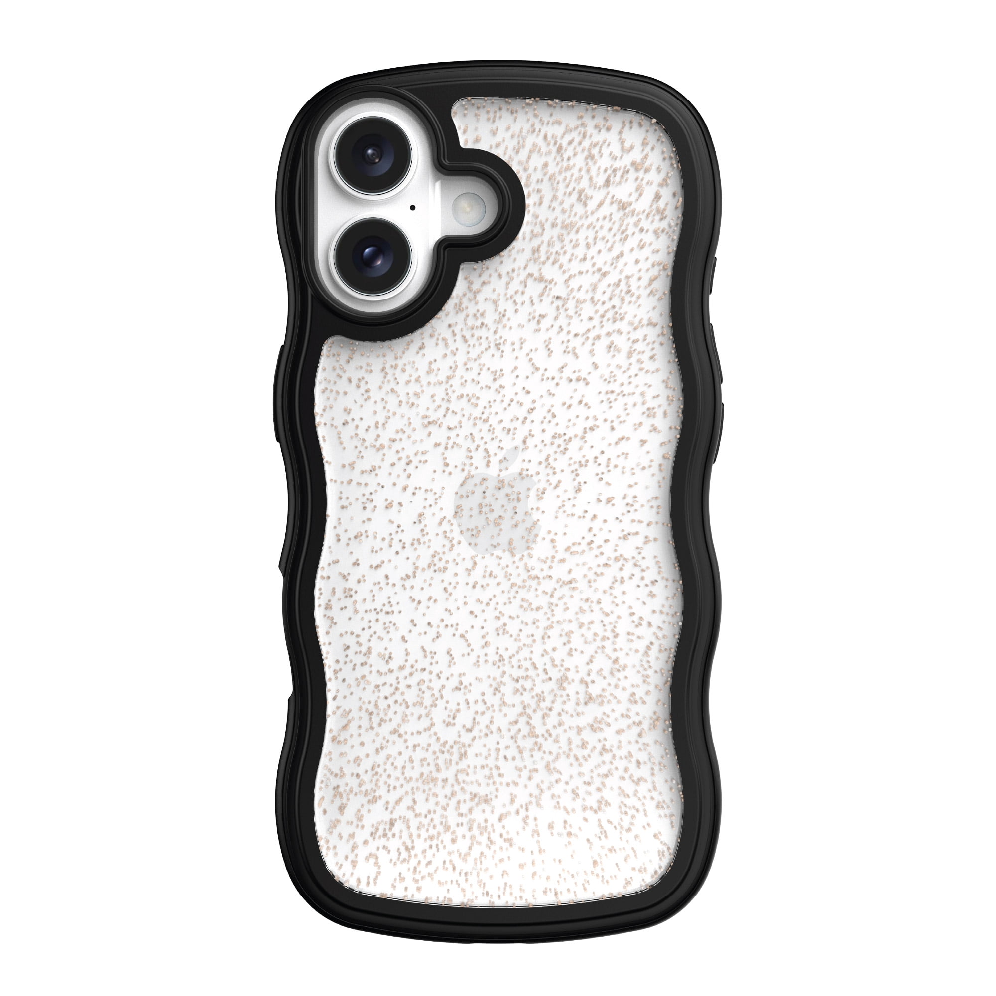 onn Wavy Grip Phone Case for iPhone 17 - Black/Gold Glitter - Walmart.com