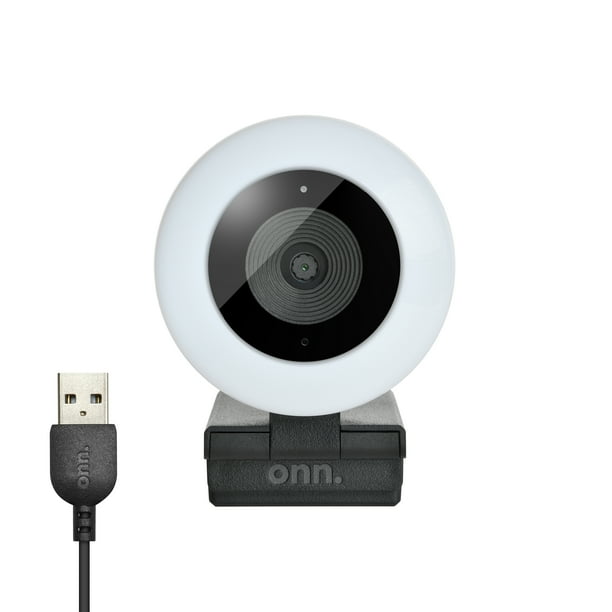 onn. Webcam with Ring Light w/3 LED Levels, Autofocus, Up to 1440p ...