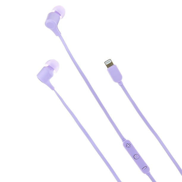 onn. in-Ear Earbuds with Microphone and Lightning Connector, Lilac (New ...