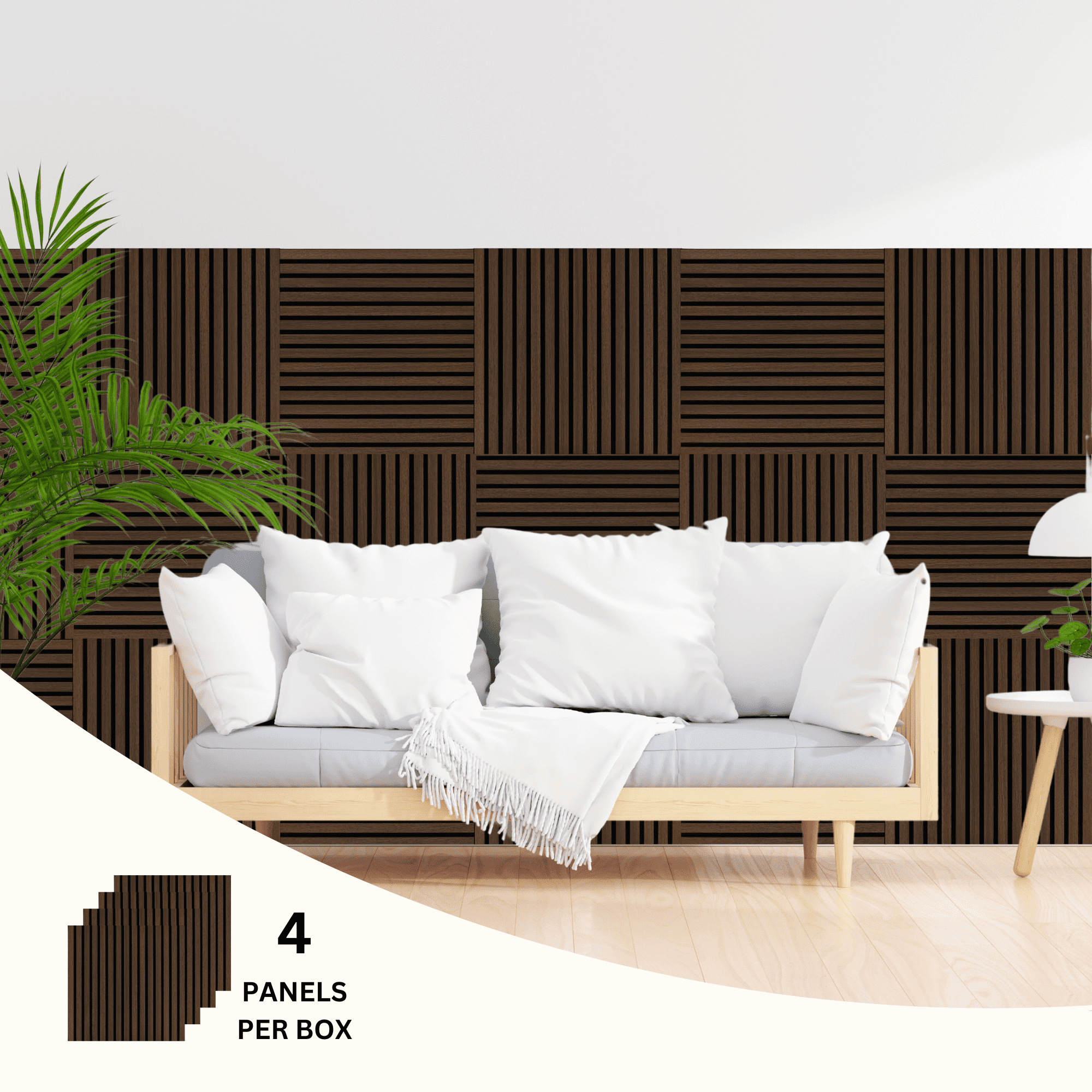 onncom Smoked Oak Luxury Wood Veneer Acoustic Slat Wall Panels ...