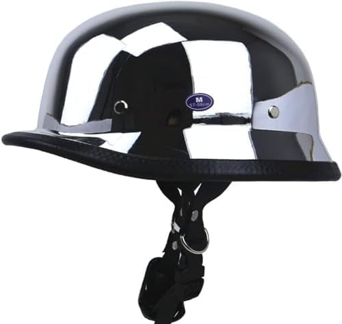 open face motorcycle half shell helmet dot approved mirror silver ...