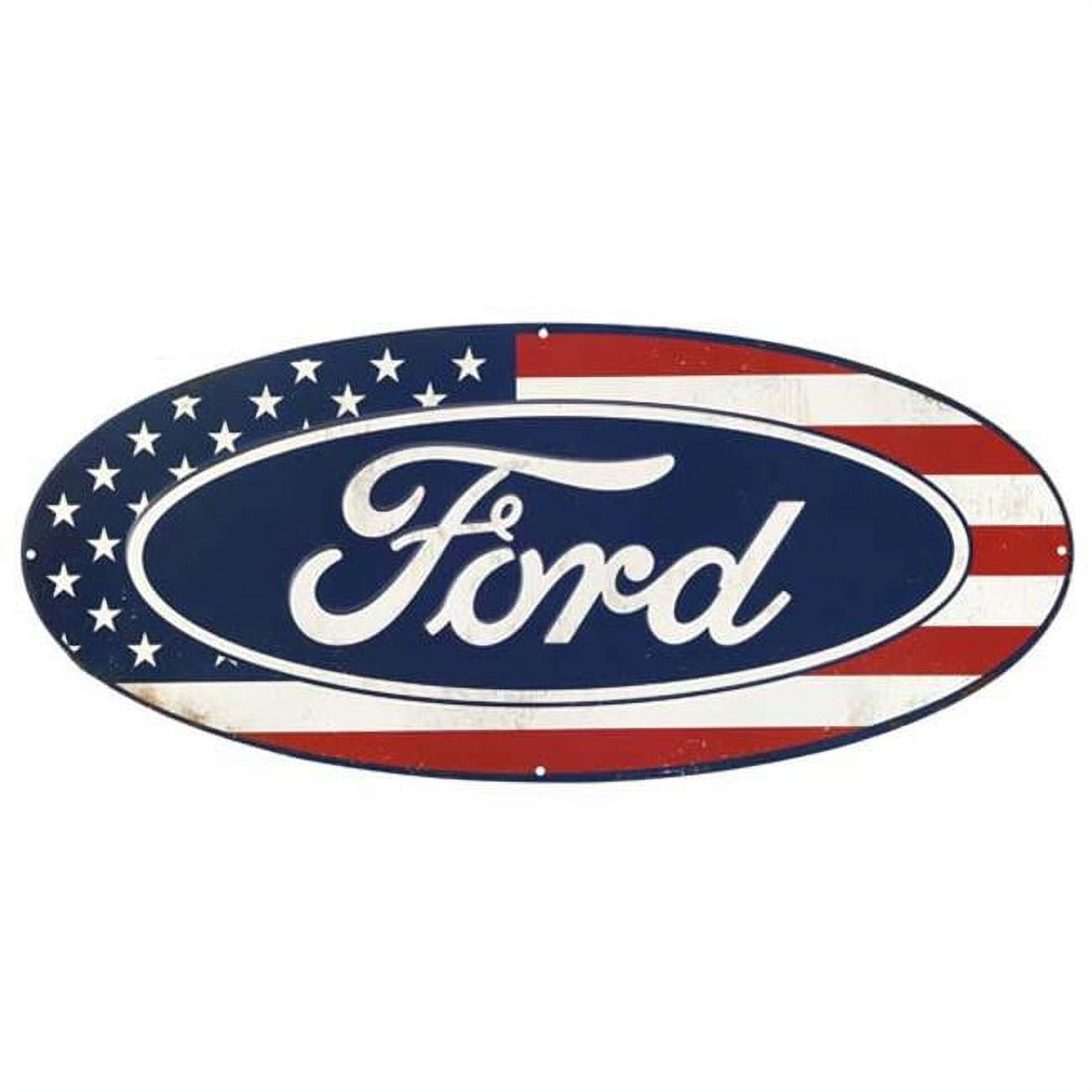 open road brands ford american flag oval metal sign - Walmart.com