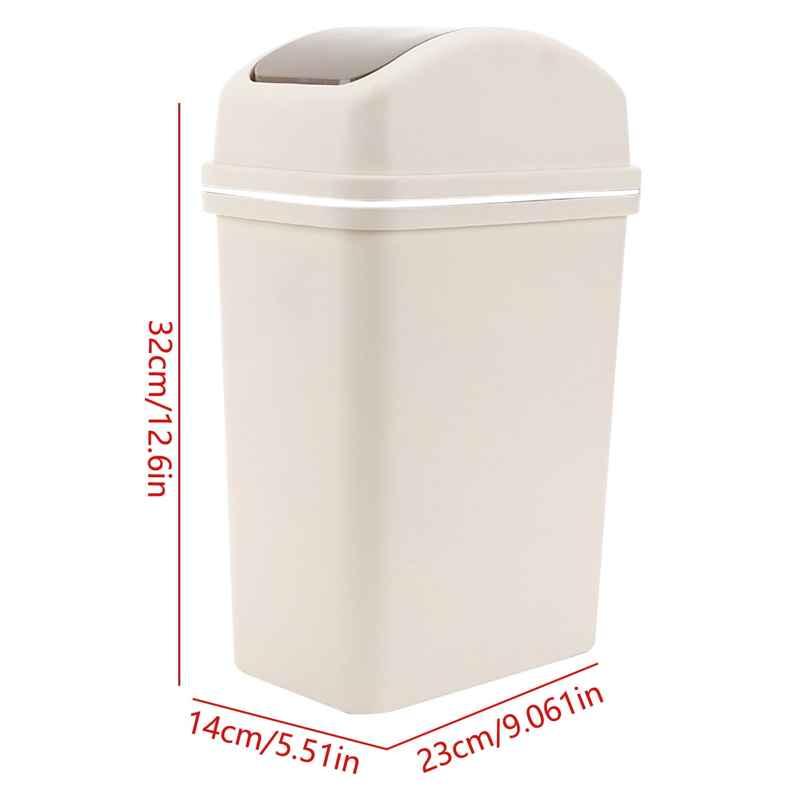 openpig 6 Liter Plastic Trash Can, Small Garbage Can with Swing Lid ...