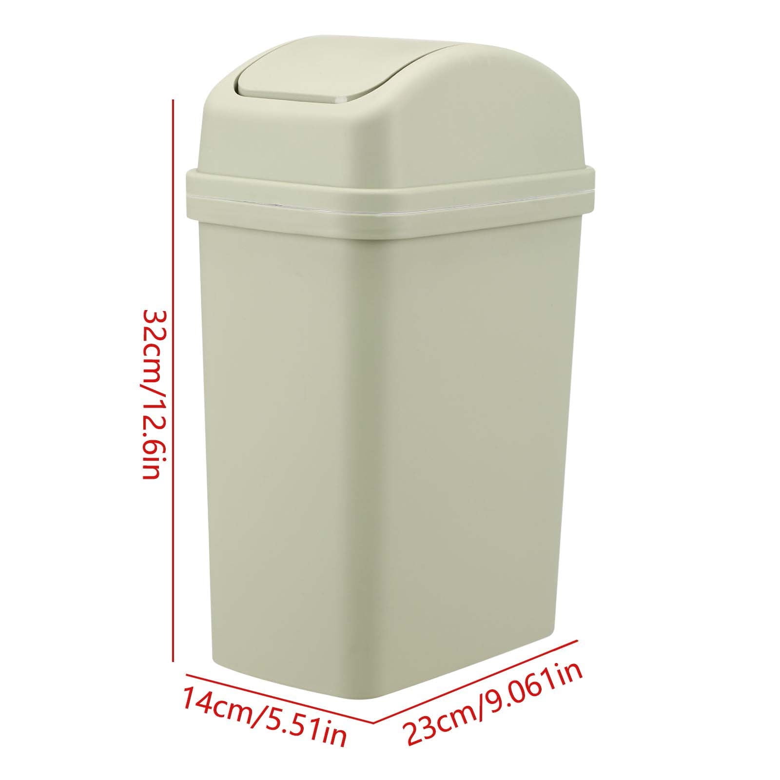 openpig 6 Liter Plastic Trash Can, Small Garbage Can with Swing Lid ...