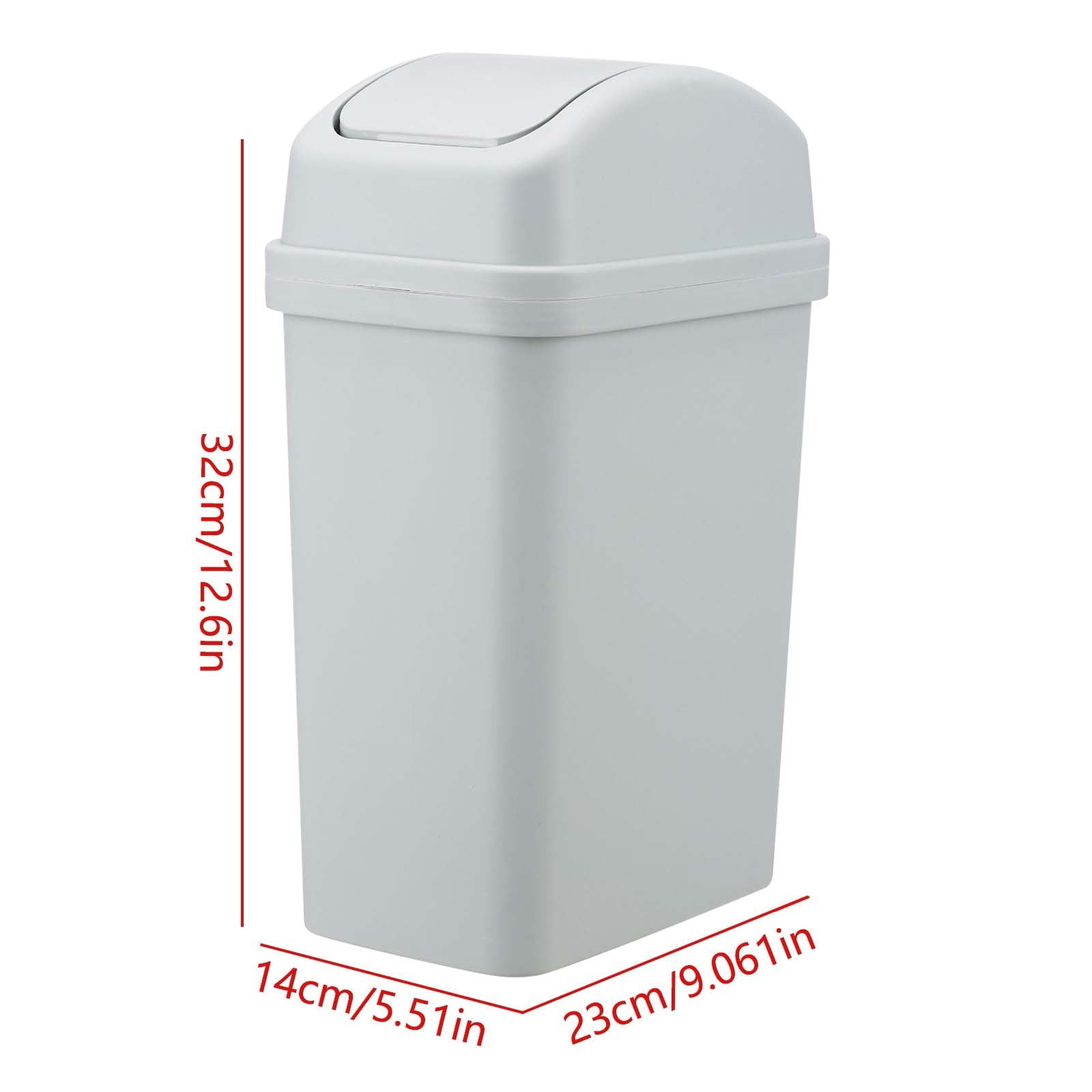 openpig 6 Liter Plastic Trash Can, Small Garbage Can with Swing Lid ...