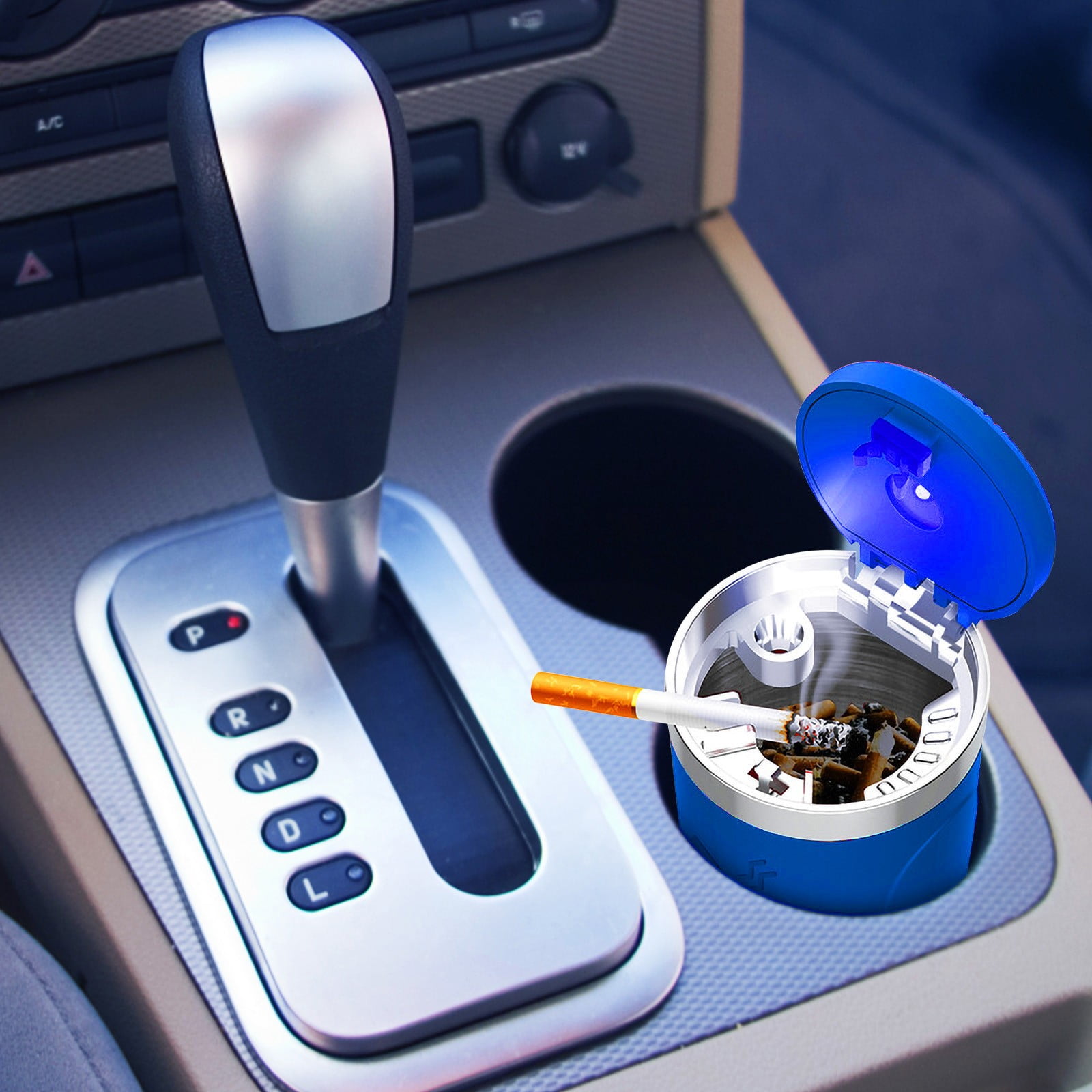 openpig Portable Ashtray With LED Car Ashtray With Lid Detachable ...