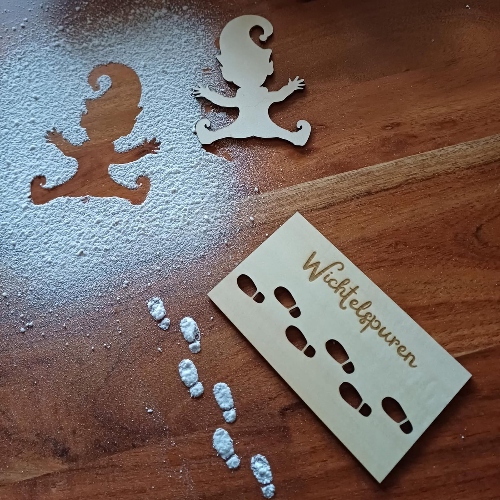 opolski Christmas Dwarf Footprint Stencil Template Smooth Edge Burr ...