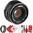 opteka 50mm f/2.0 hd mc manual focus prime lens with vented hood and ...