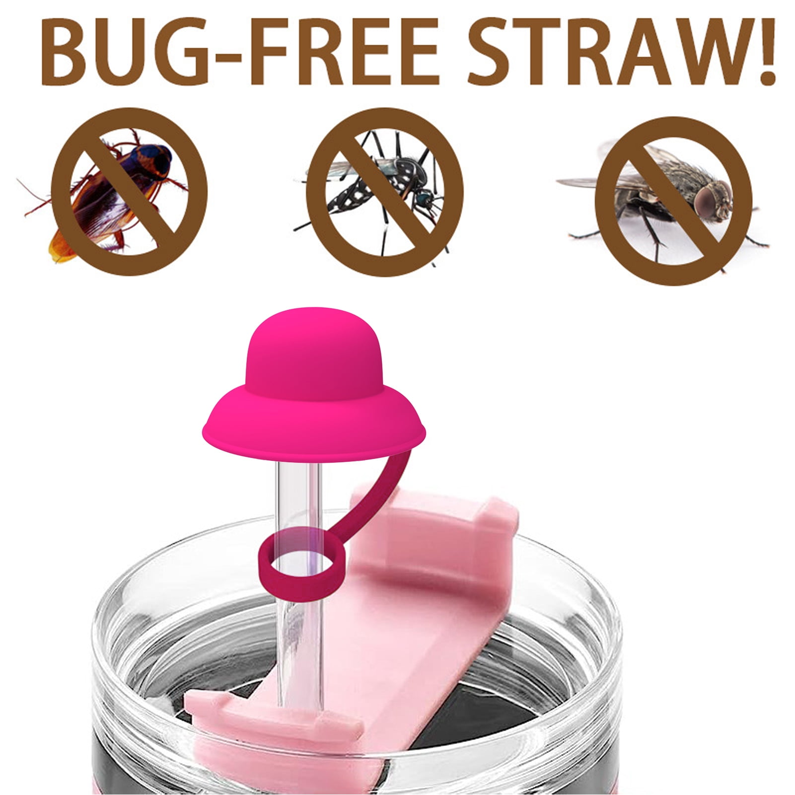 opvise 1/4Pcs Cowboy Hat Straw Covers Food Grade Silicone Straw Toppers ...