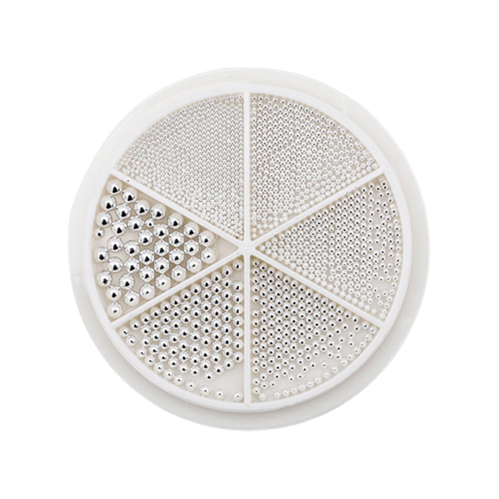 opvise 1 Box 0.8-3mm Nail Bead 6 Grids DIY Combination 3D Design Round ...