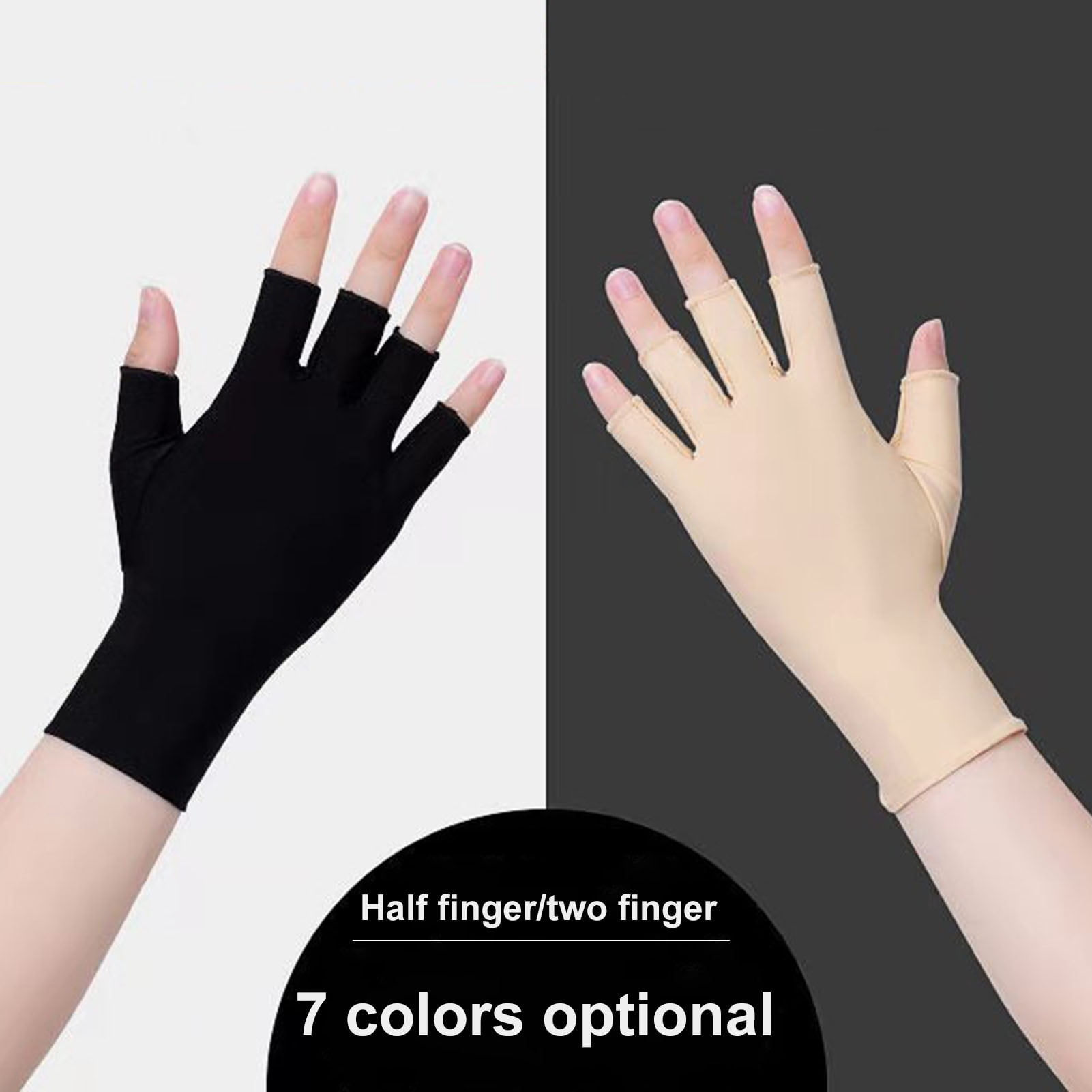 opvise 1 Pair Half Fingers Gloves Super Soft Breathable Stretchy ...