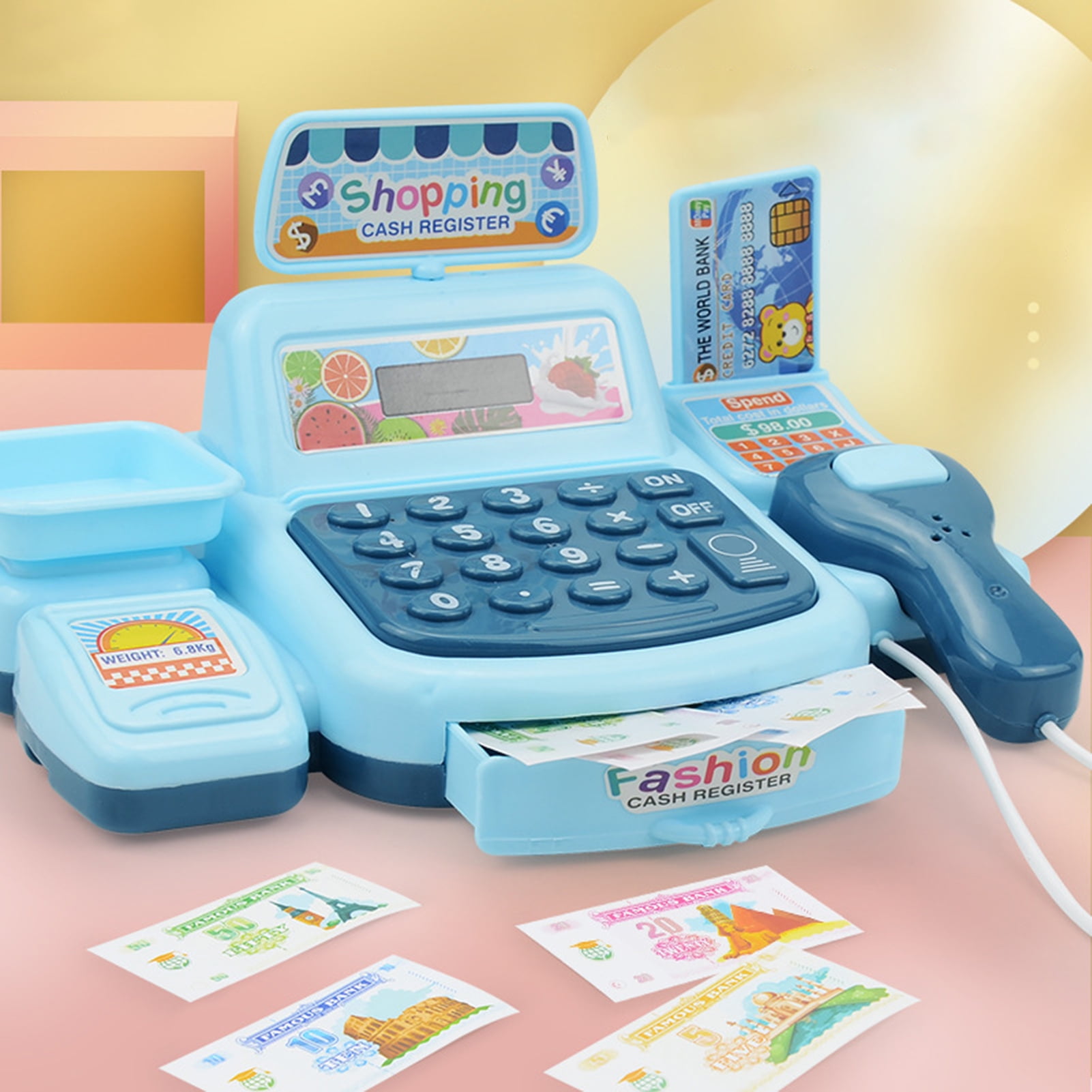 Opvise Kids Real Playset: Interactive Cash Register Toy with Sound ...
