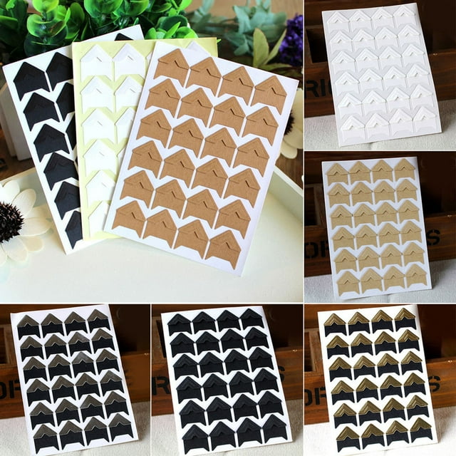 opvise 120Pcs Self-Adhesive Photo Frame Corner Sticker Craft Scrapbook ...