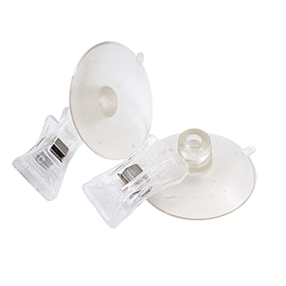 opvise 2 Pcs Clear Plastic Wall Suction Cup Clips Clamps Strong Sucker ...