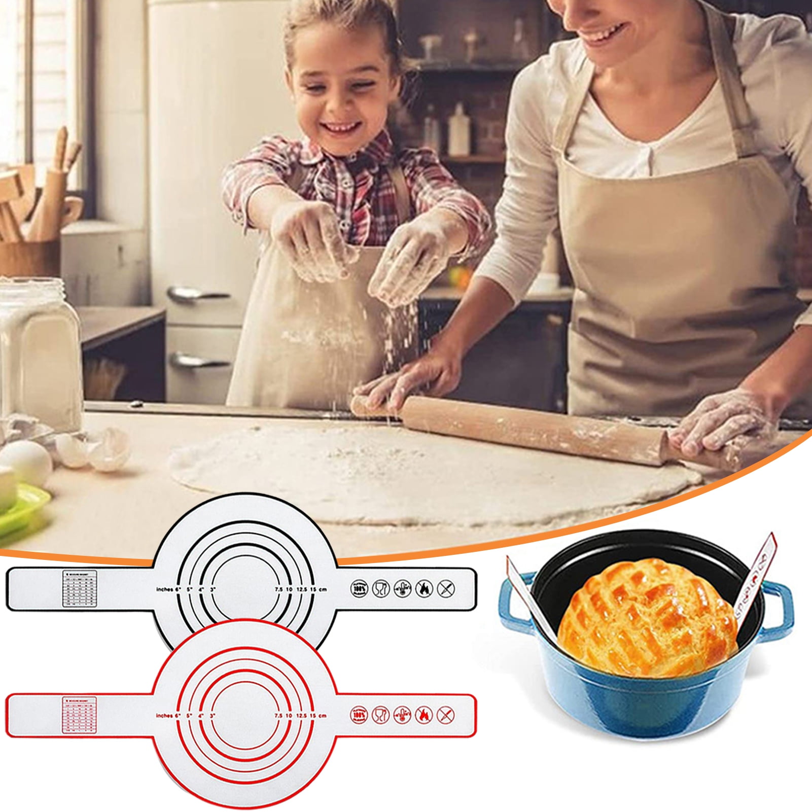 opvise 2 Pcs Silicone Bread Sling for Dutch Oven Non-stick Reusable ...