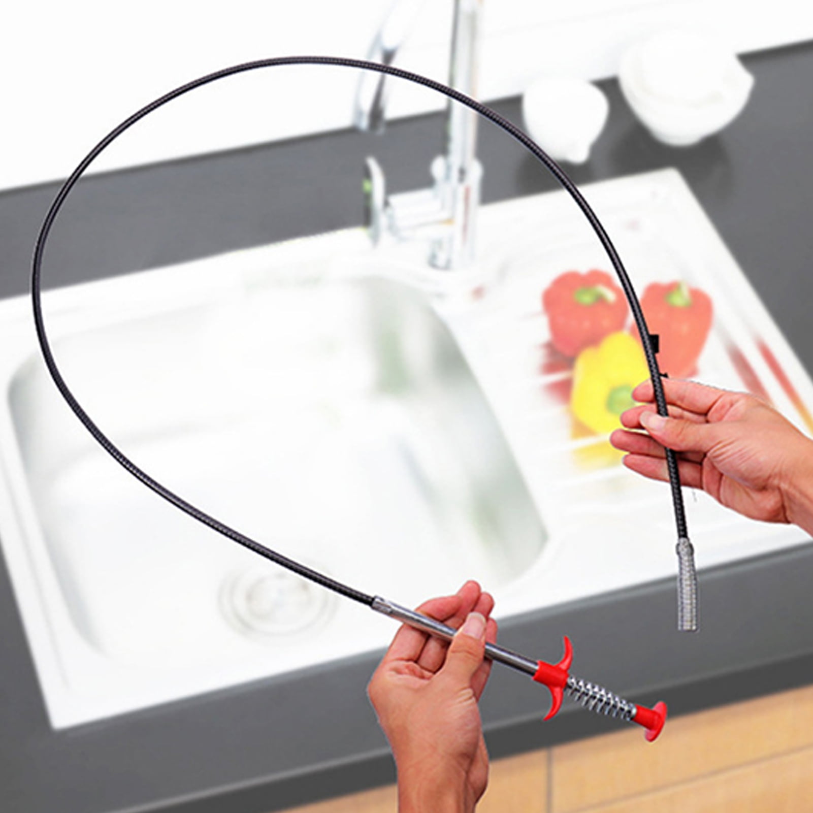 opvise 2Pcs Sewer Pipe Dredger Drain Clog Removal Tool 4 Claws Design ...