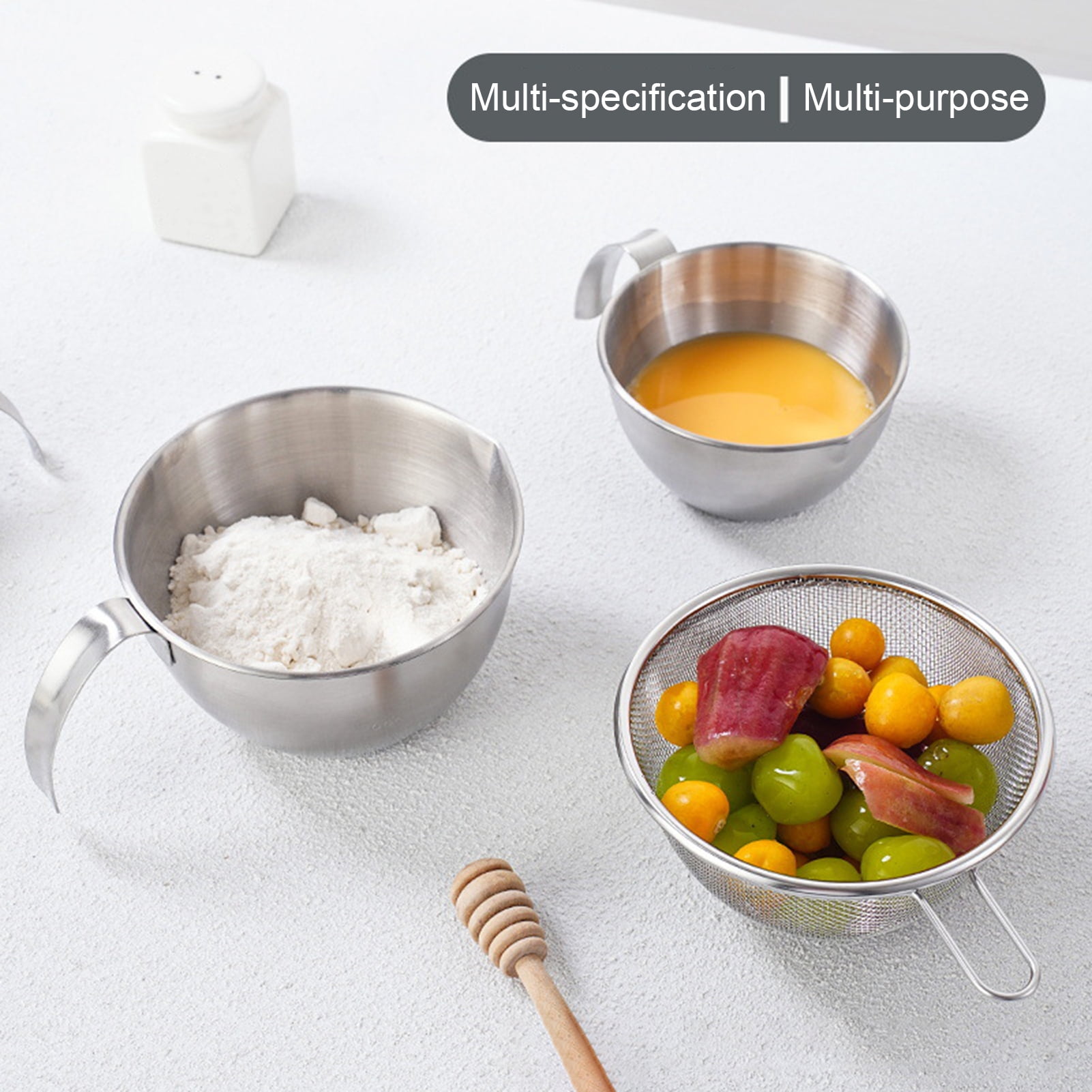 opvise 304 Stainless Steel Measuring Cup with Handle Scale Large ...