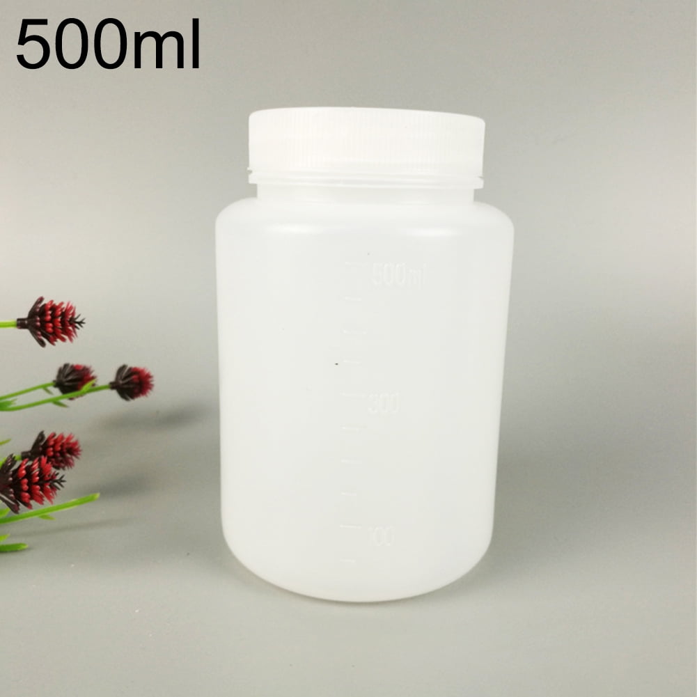 opvise 500ml Plastic Laboratory Bottle Chemical Lid Transparent Empty ...