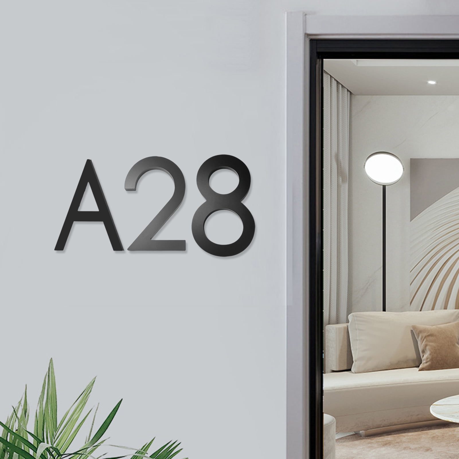 opvise Acrylic House Number with Screws 0-9 3D Apartment Farmhouse High ...