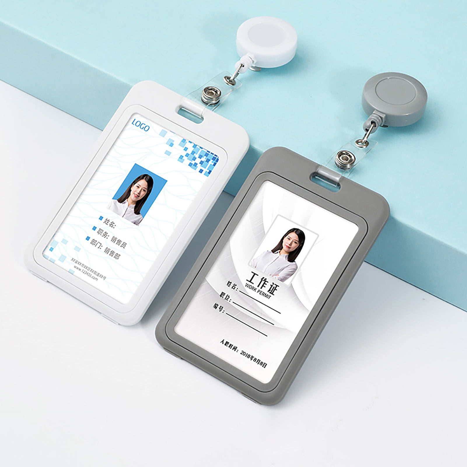 opvise Aluminium Alloy Staff Badge Holder Secure ID Card Case Fade ...