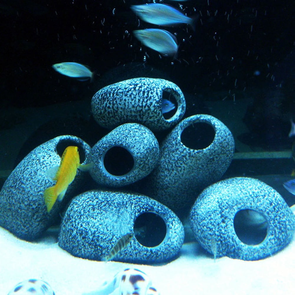 opvise Aquarium Cichlid Stone Shrimp Breeding Rock Cave Fish Tank Pond ...