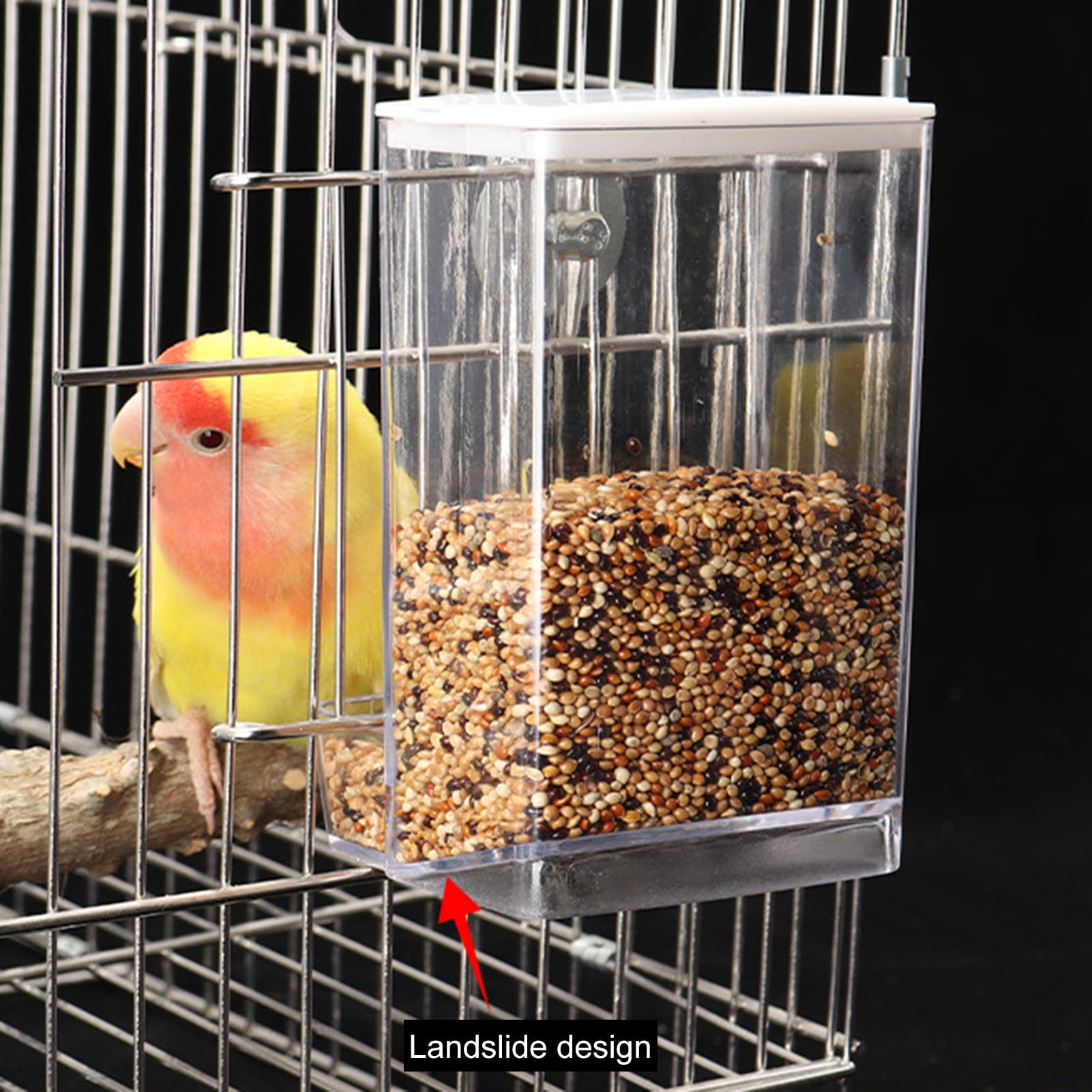 Opvise Bird Feeder, Transparent Automatic Anti-Spill Food Dispenser for ...