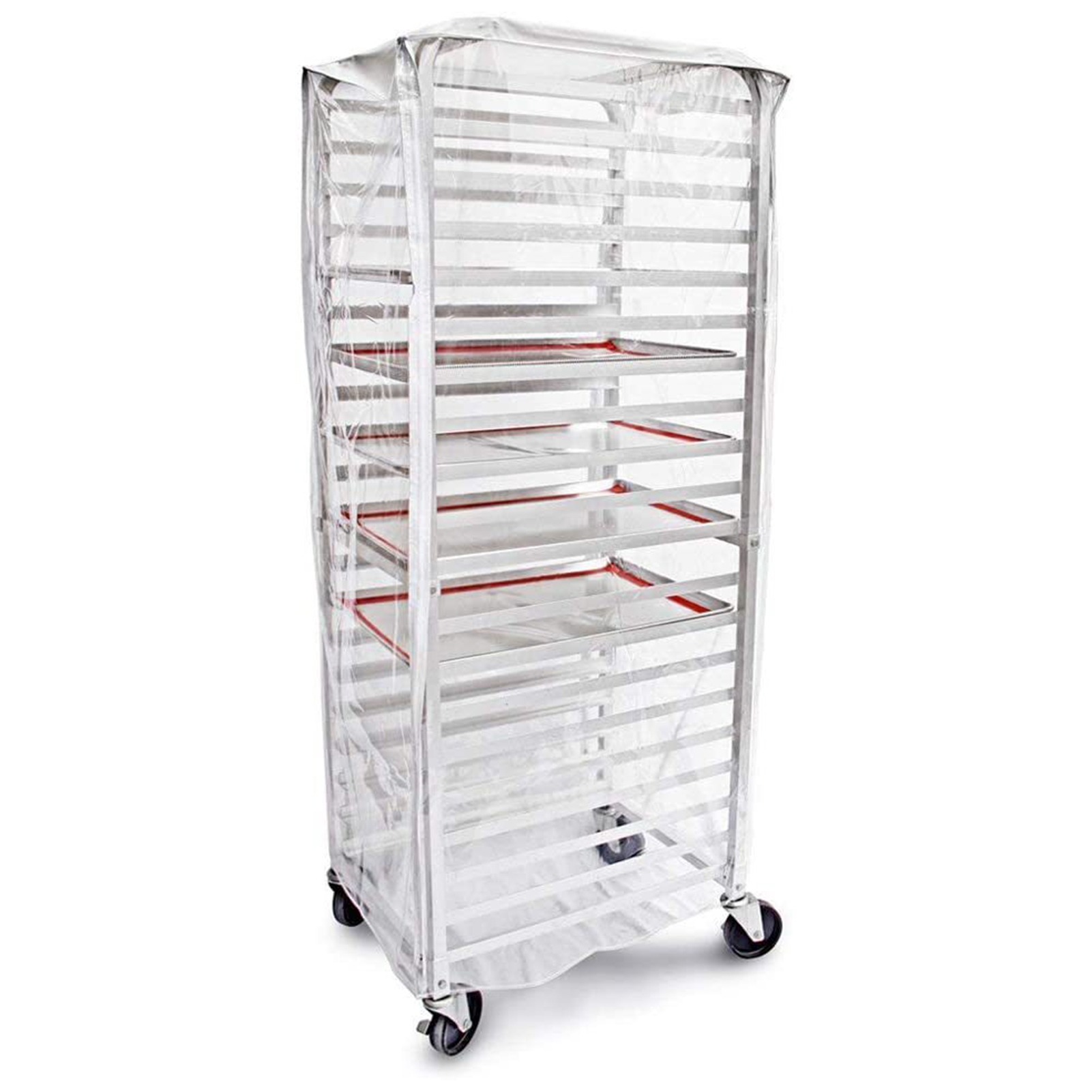 opvise Bread Rack Cover Transparent Bun Pan Rack Cover Zipper Closure ...