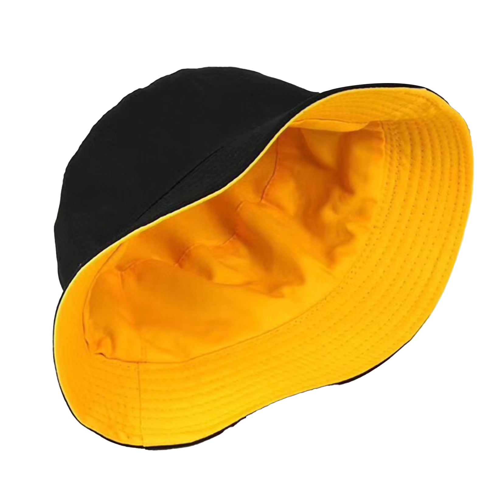 opvise Bucket Hat Sun Block Reversible Design Cotton Solid Color Solid ...
