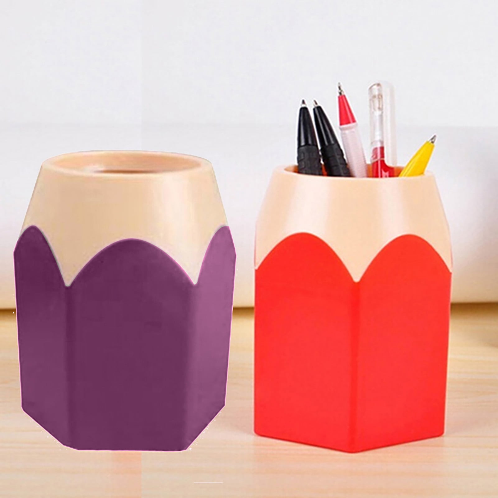 opvise Creative Pen Vase Pencil Pot Makeup Brush Holder Stationery Desk ...