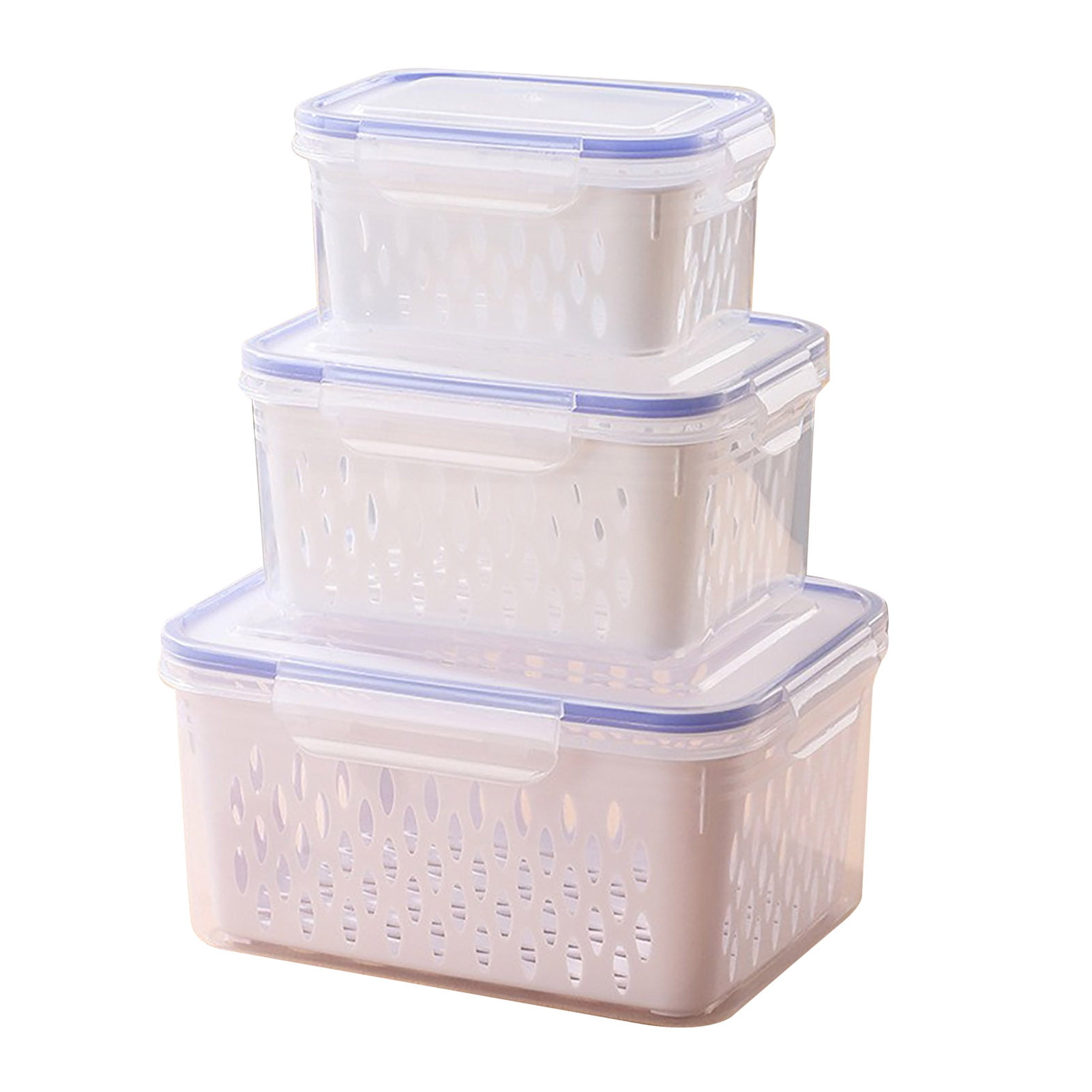 opvise Drain Basket with Rubber Ring Produce Storage 3 Pcs/set Kitchen ...