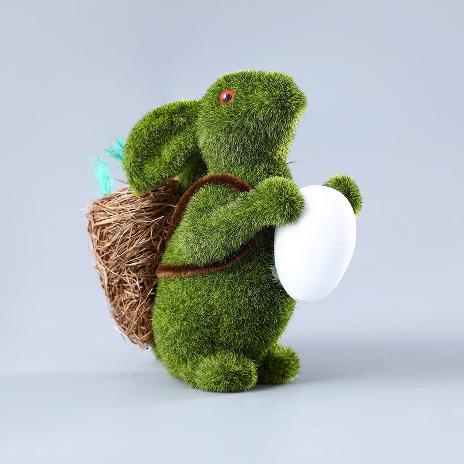 opvise Easter Bunny Figurine Flocking Simulated Rabbit Statue Adorable ...